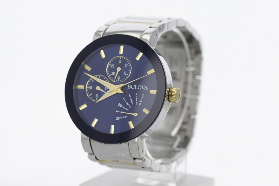Bulova Modern Blue Dial Quartz Multi-Function Stainless Steel Men's ...