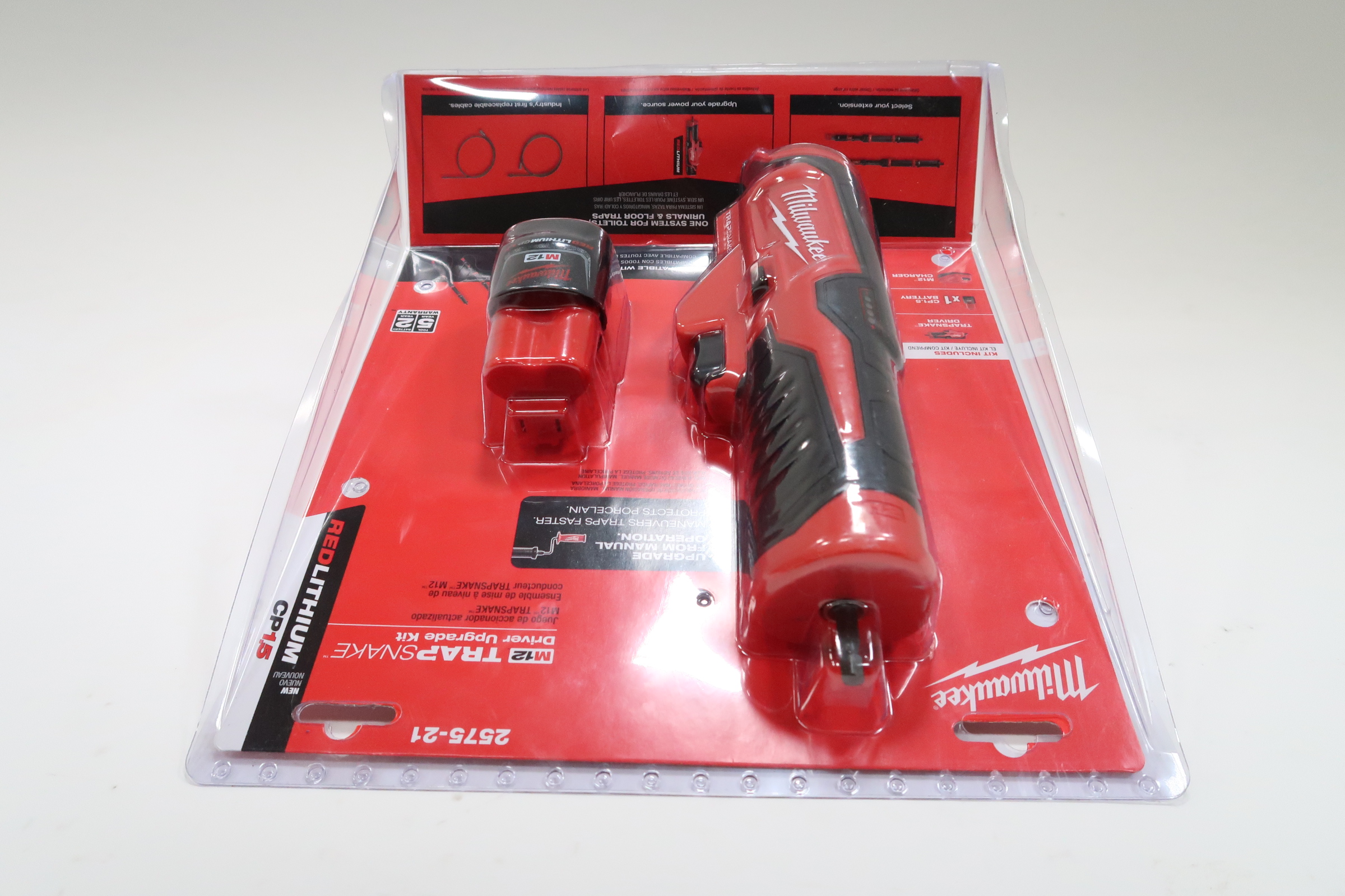 Milwaukee 2575-21 Trap Snake 12V Cordless Toilet / Urinal Auger Power ...