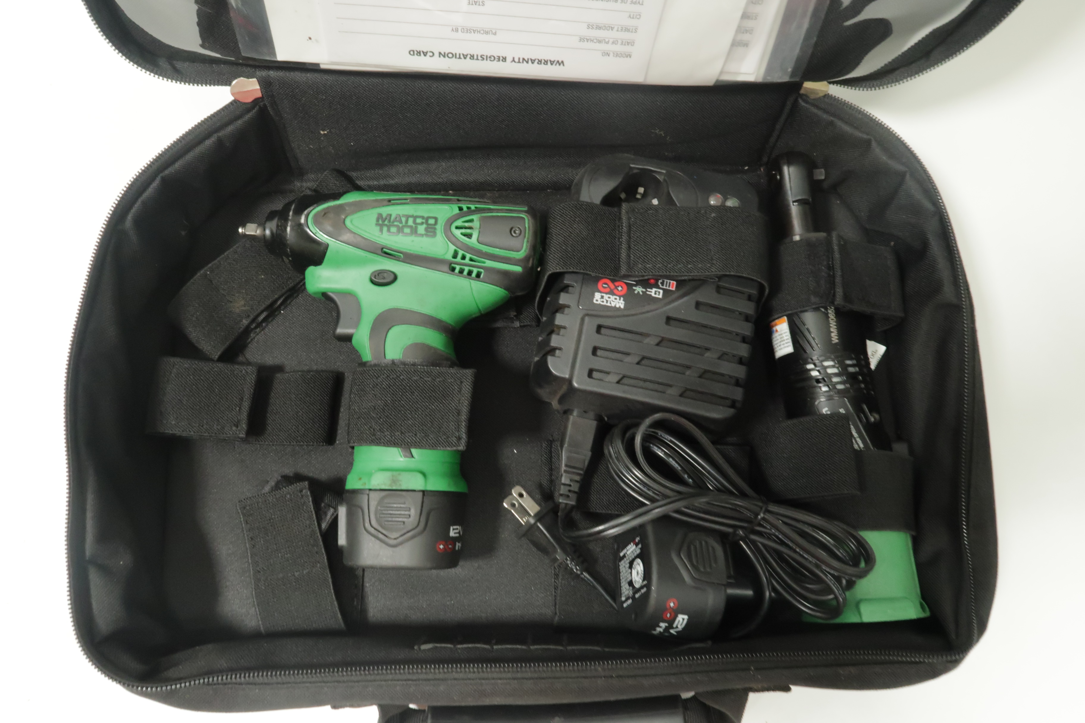 Matco 12V Cordless Infinium 1/4" Drive Ratchet and Impact Wrench Kit Green