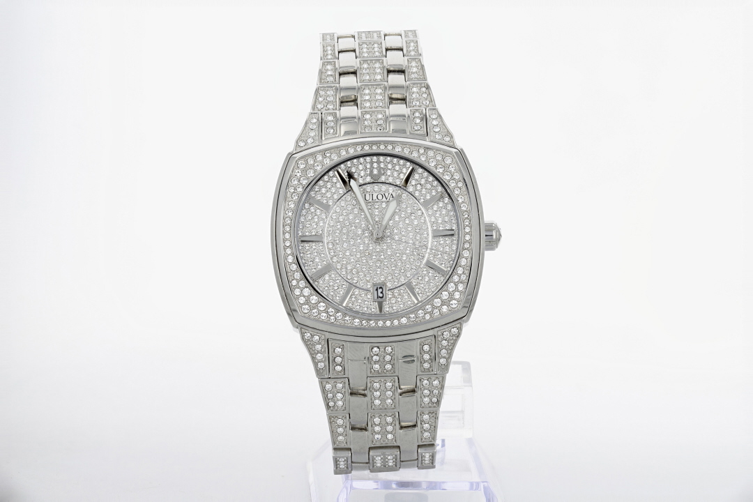 Bulova Phantom Crystal Pavé Silver Dial Quartz Stainless Steel Men's ...