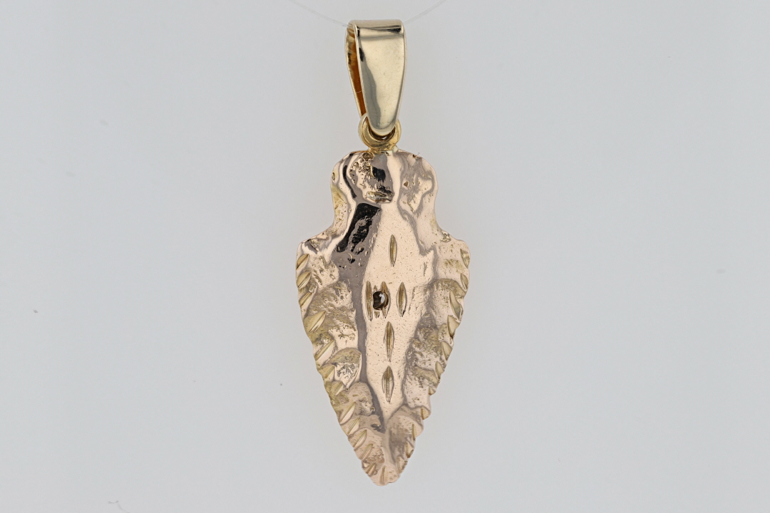 .33ct Round Cut Diamond Arrowhead Pendant w/o Chain 10k Yellow Gold 13. ...