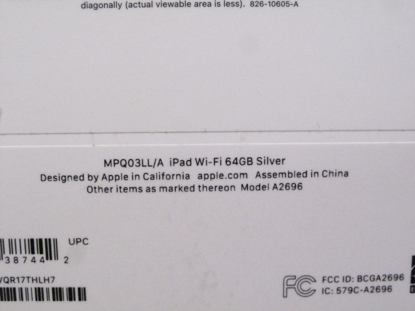 Apple iPad MPQ03LL/A A2696 64GB 10.9" Display Wifi Only 10th Gen Silver