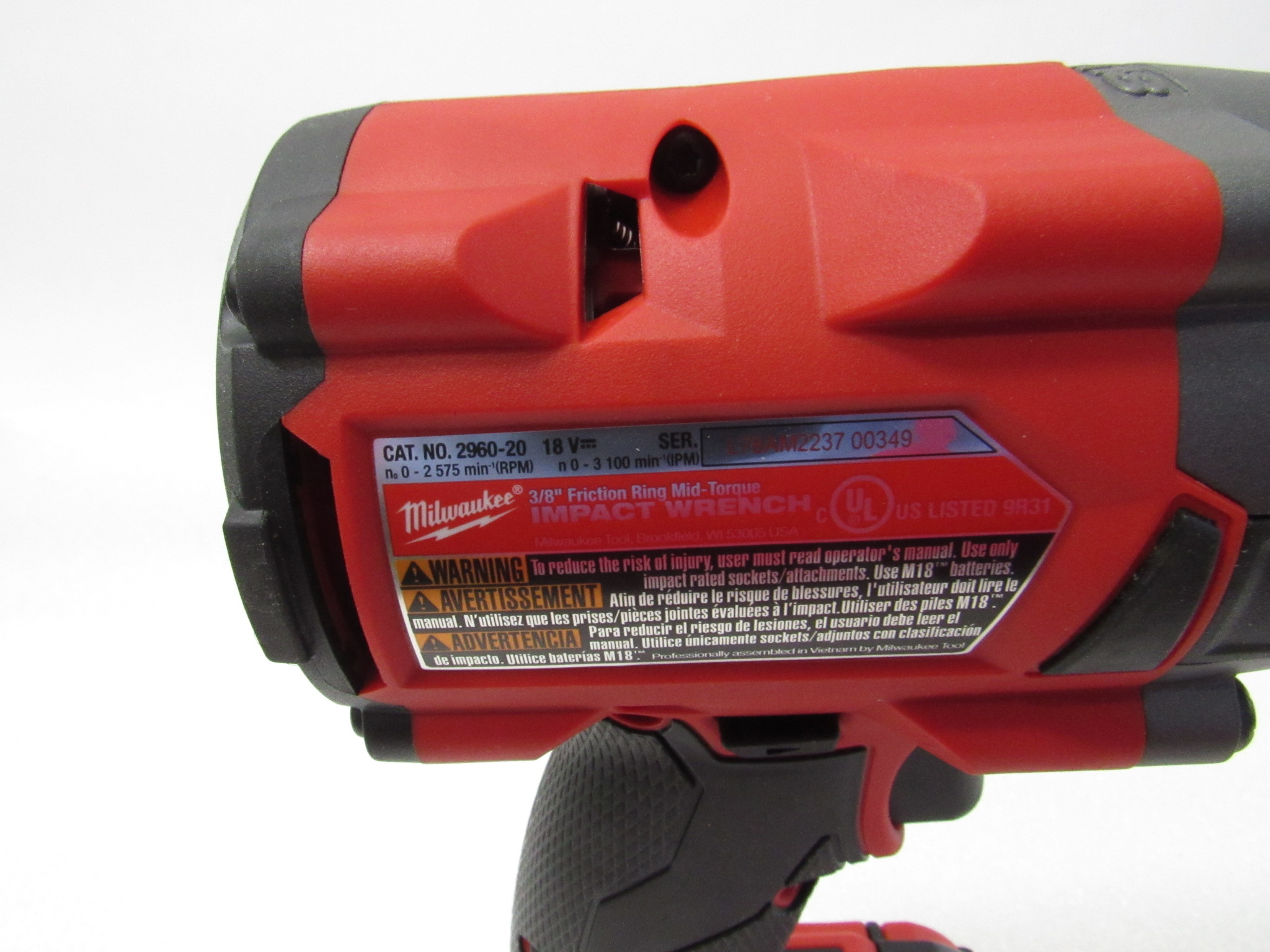 Milwaukee 2960-20 M18 FUEL GEN-2 18V Brushless Cordless 3/8" Impact Wrench
