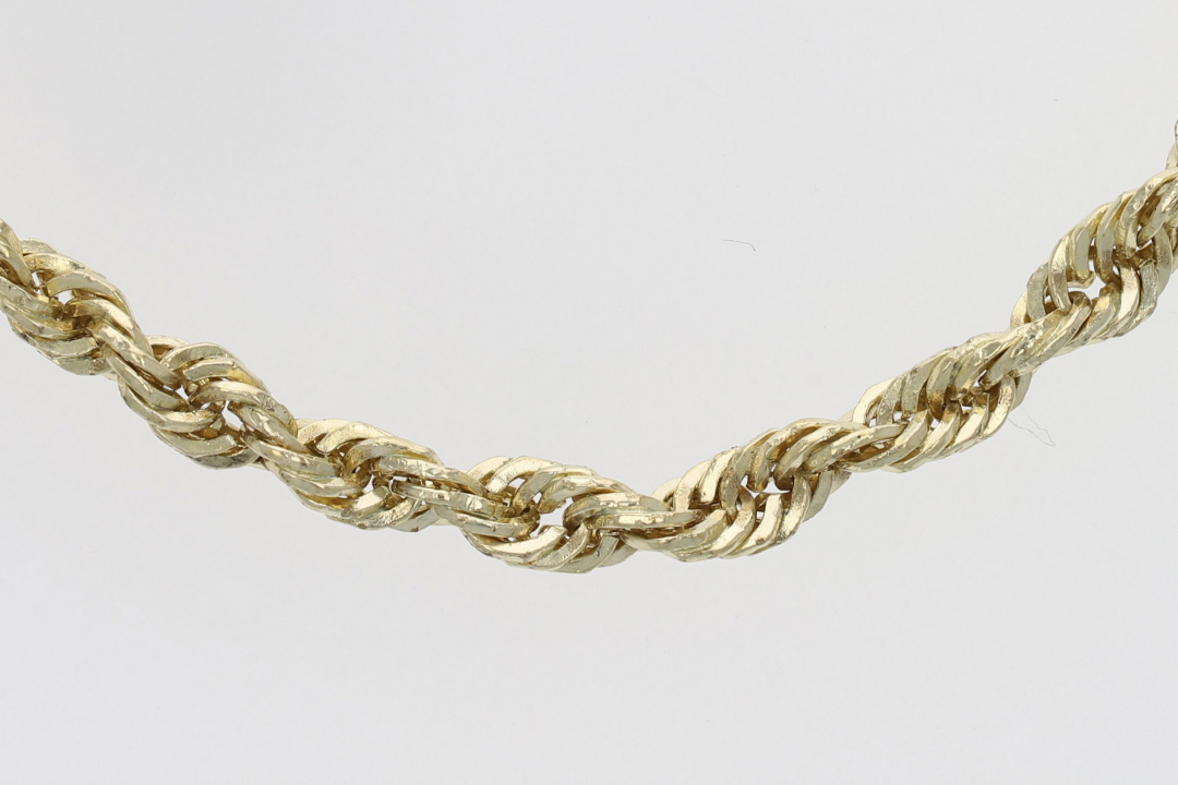 2.7mm Rope Link Chain 23.5" Necklace 10k Yellow Gold 11.35 Grams