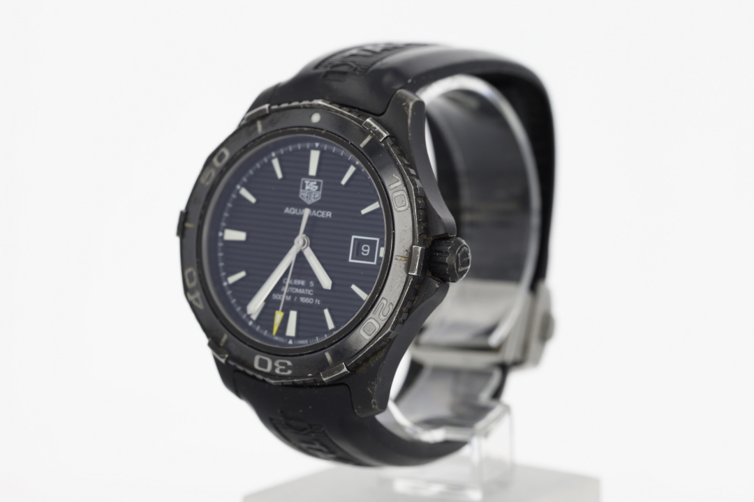 Tag Heuer Aquaracer Calibre 5 Black Dial Automatic Rubber Strap Men's ...