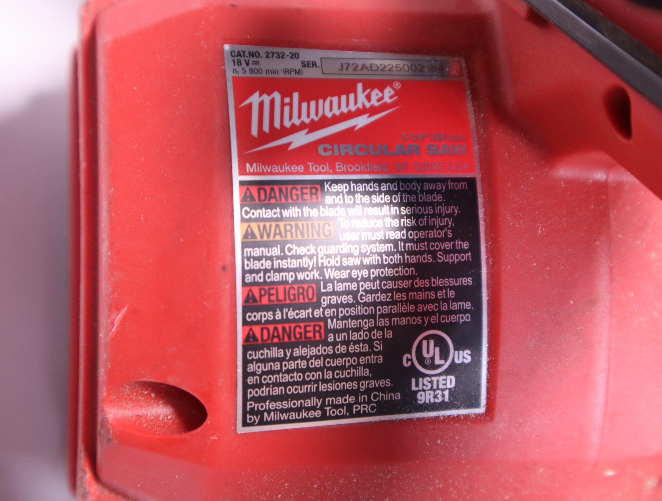 Milwaukee 2732-20 7 1/4" 18V Circular Saw Tool/Battery Only