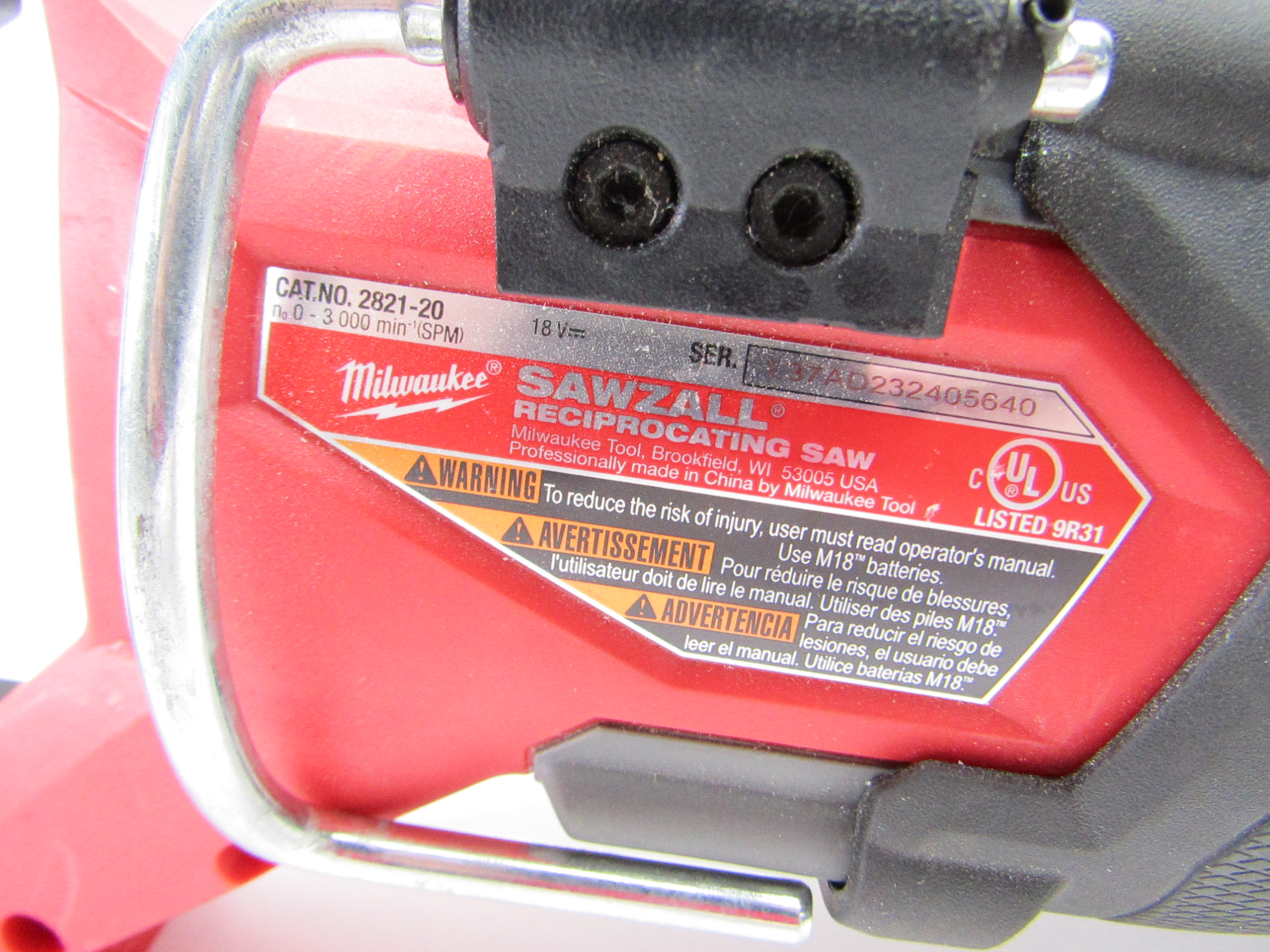 Milwaukee 2821-20 M18 FUEL Brushless Reciprocating Saw 5257