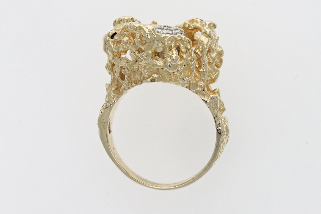 .24ctw Round Cut Diamond Cluster Nugget Statement Ring 14k Yellow Gold ...