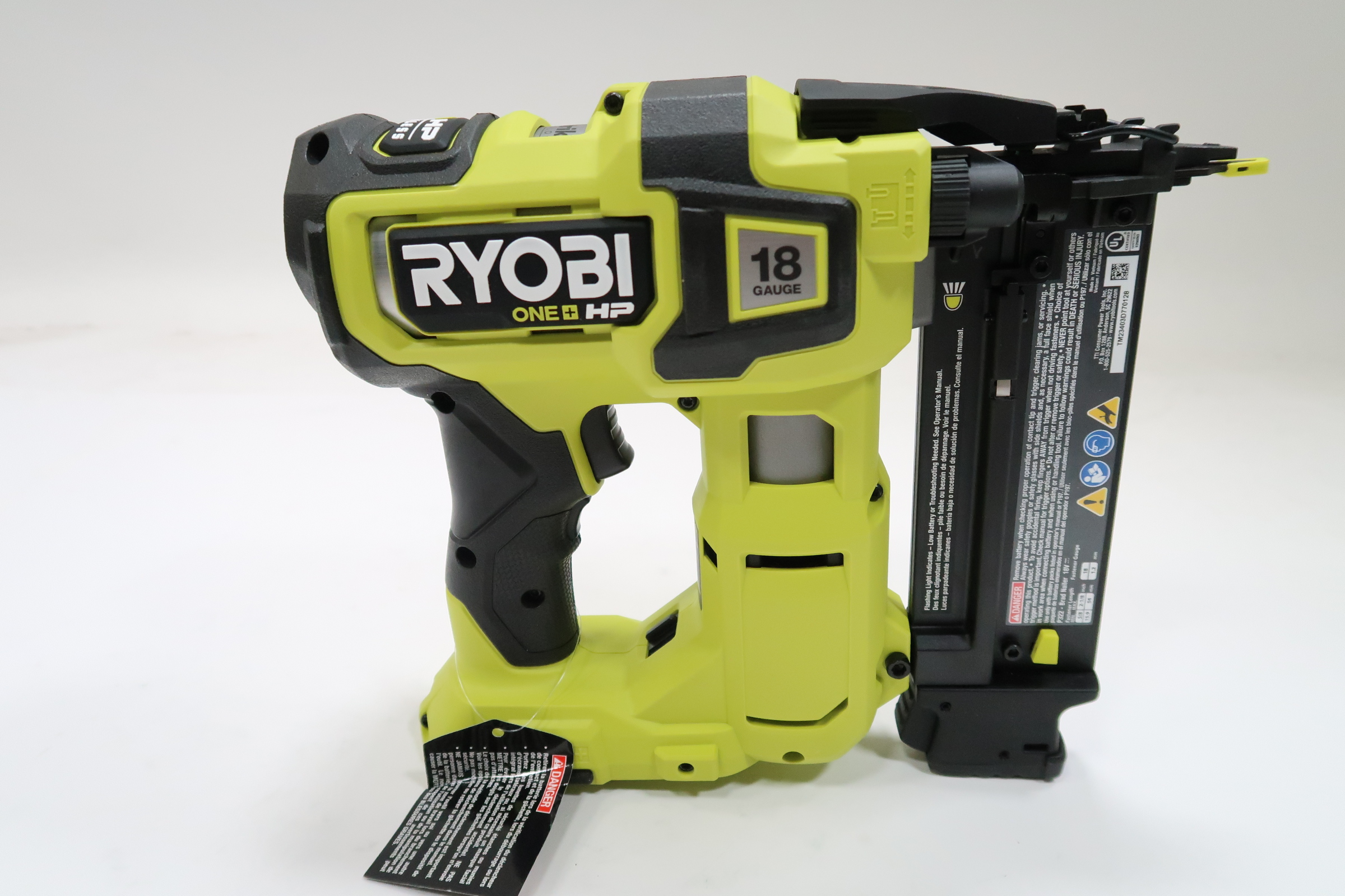 Ryobi P322 ONE+ HP 18V 18-Gauge Brushless Cordless AirStrike Brad ...