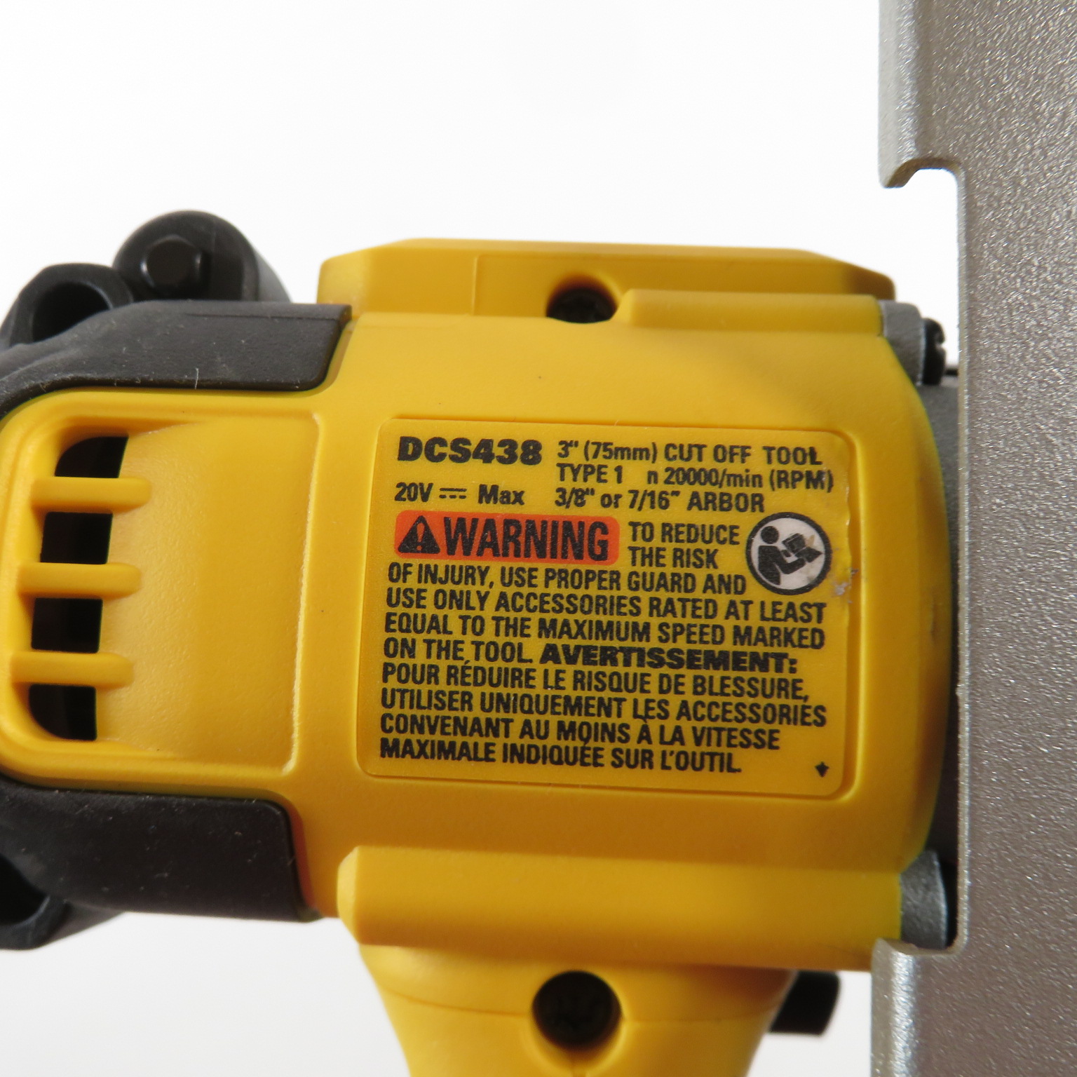 DEWALT DCS438 20-Volt Lithium-Ion XR Cordless 3 in. Cut-Off Tool