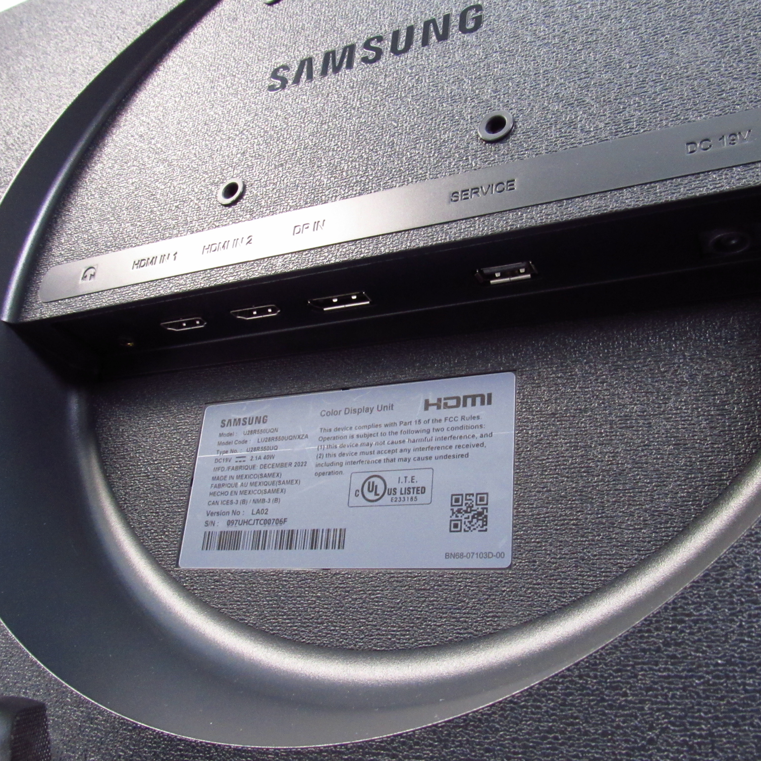 Samsung U28R550UQN 28'' 4K UHD 60Hz IPS Monitor - Local Pick-Up Only