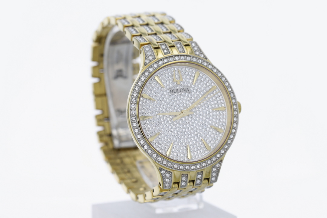 Bulova Phantom Crystal Pavé Silver Dial Quartz Stainless Steel Men's ...