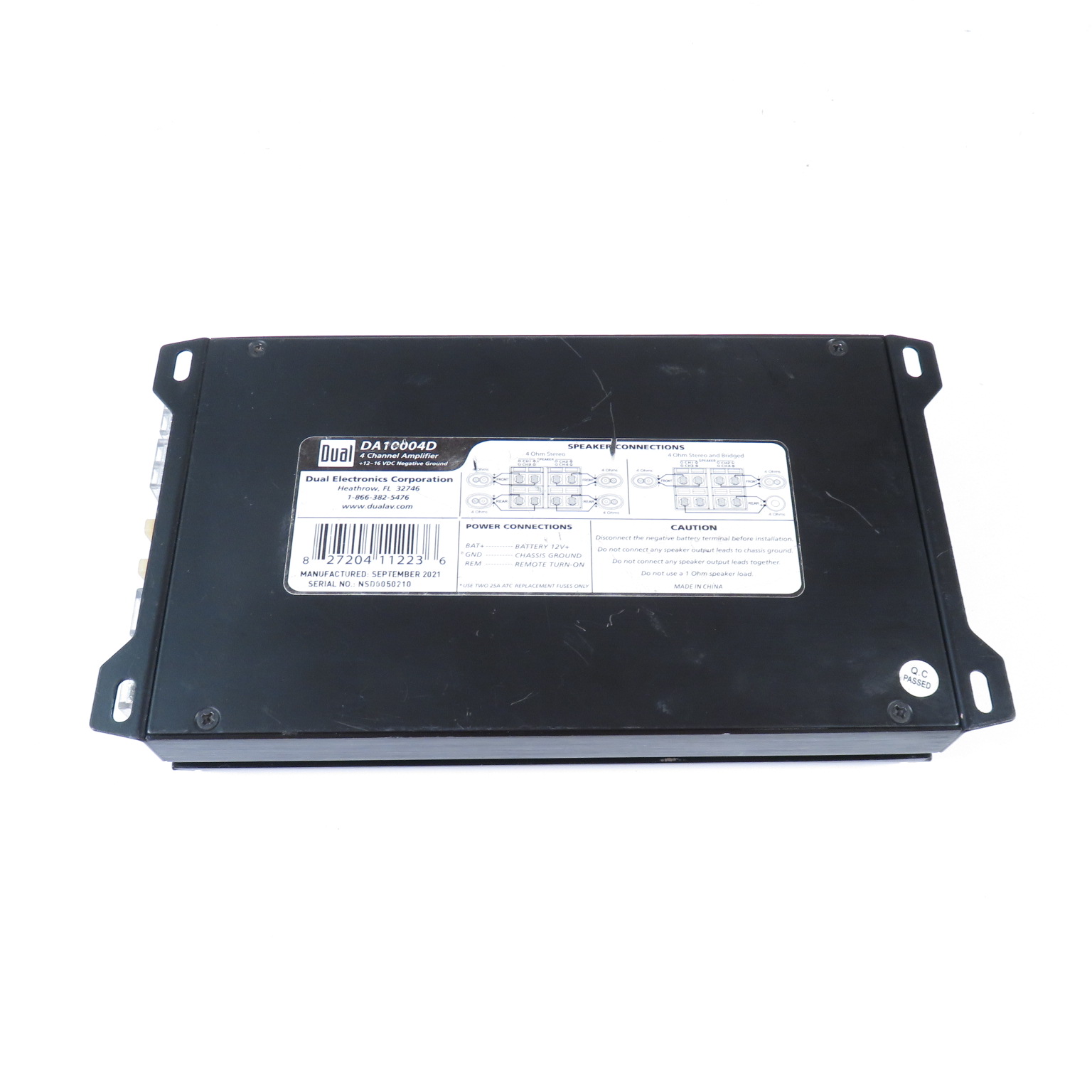 Dual Electronics DA10004D 1000 Watt 4-Channel Class D Digital Car Amplifier