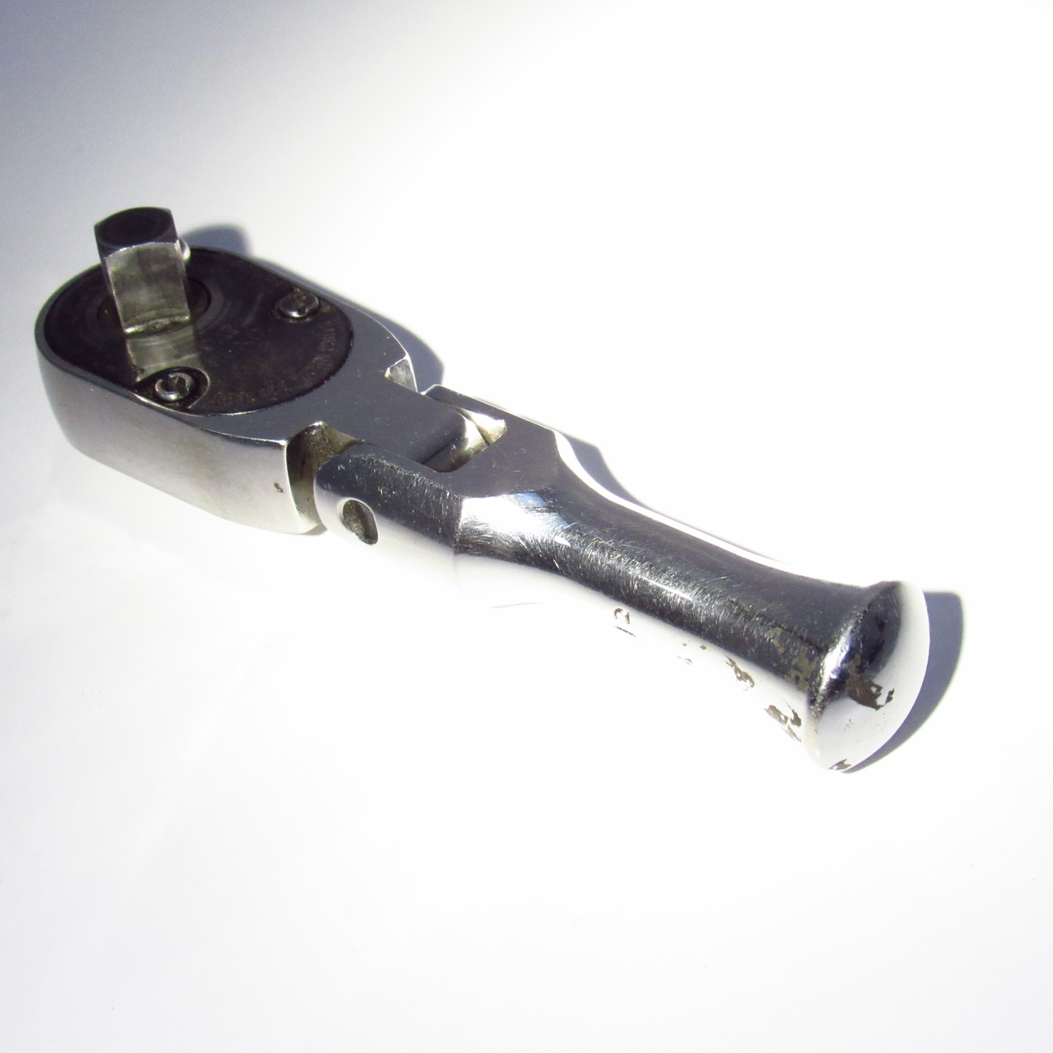 Snap-on Tools FKF80 3/8" Drive Stubby Handle Flex-Head Ratchet - Chrome