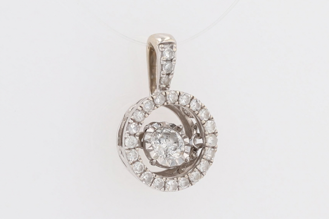 .36ctw Round Cut Diamond in Motion Halo Pendant without Chain 14k White ...