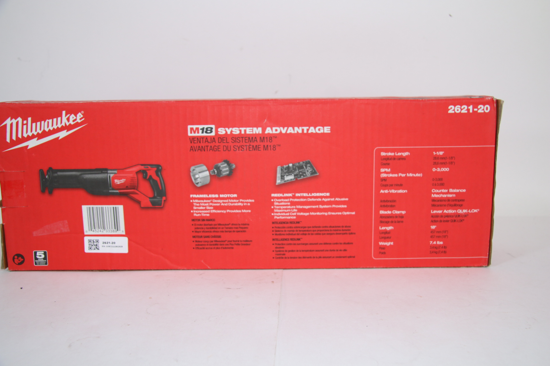 Milwaukee 2621-20 M18 SAWZALL Reciprocating Saw 2628 (Tool Only)