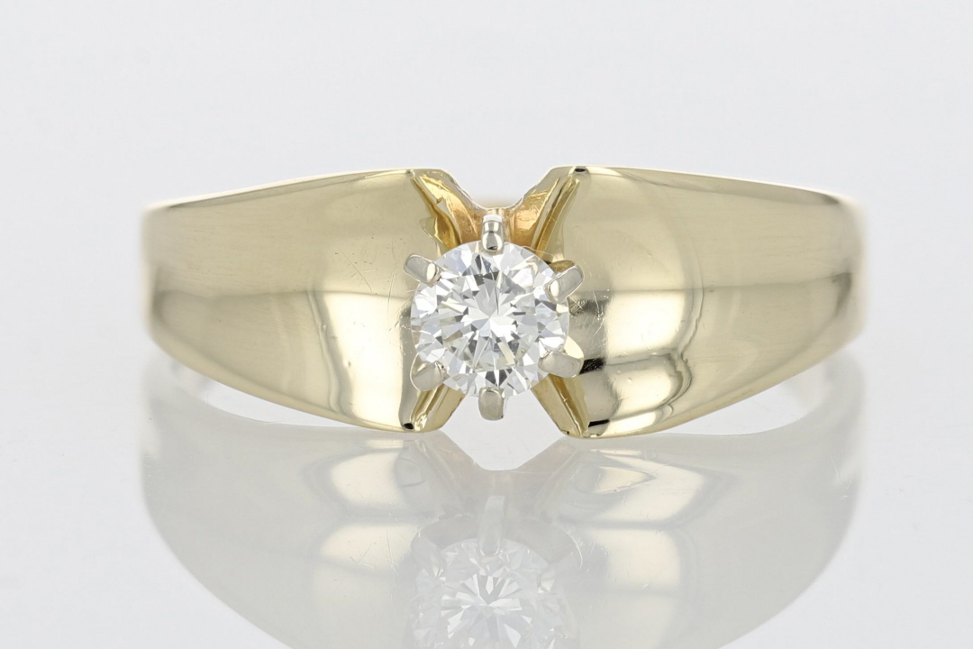 .40ct Round Cut Diamond Solitaire Engagement Ring 14k Yellow Gold Size 10.5