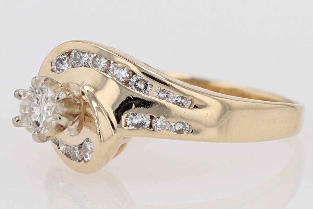 .51ctw Round Cut Diamond Prong Set Engagement Ring 14k Yellow Gold Size 7.5