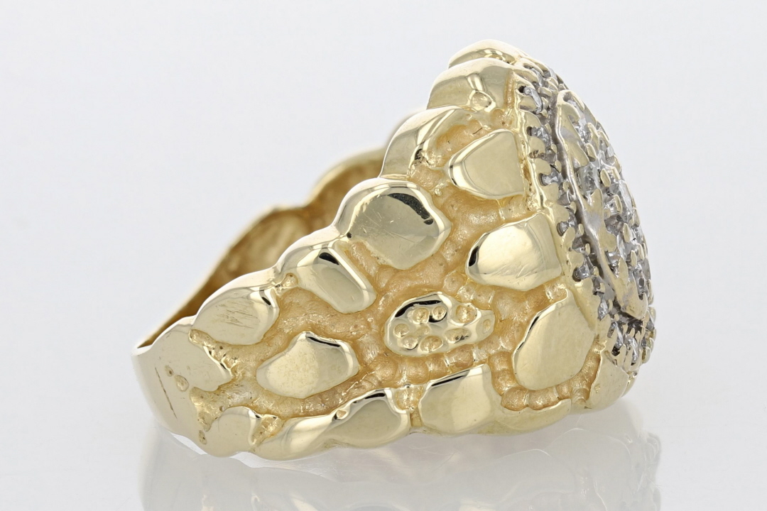 .37ctw Round Cut Diamond Cluster Nugget Statement Ring 14k Yellow Gold ...