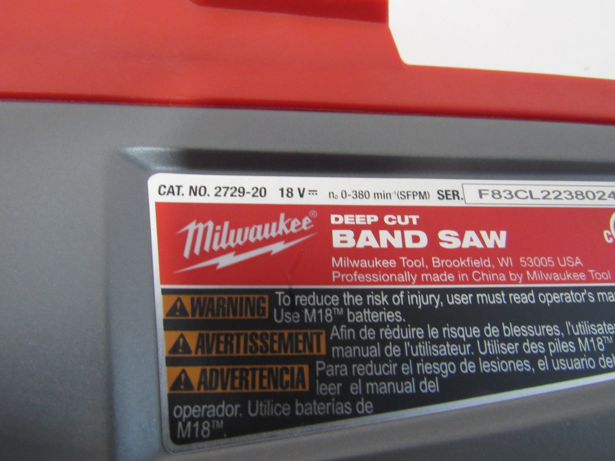 Milwaukee 2729-20 M18 FUEL 18V Brushless Cordless Deep Cut Band Saw