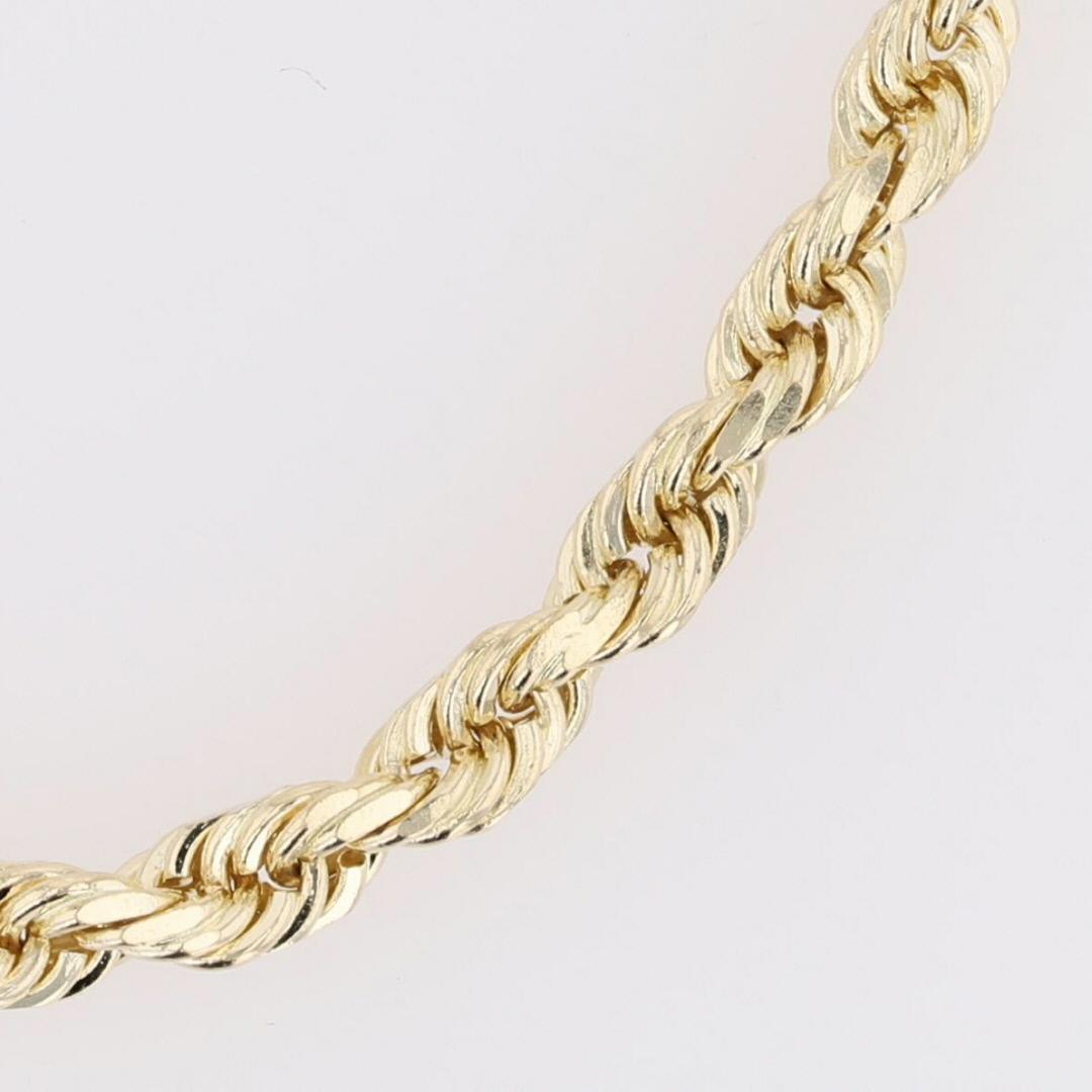 3mm Rope Link Chain 22" Necklace 14k Yellow Gold Peru 18.04 Grams