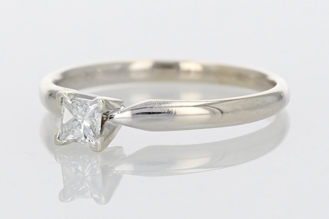 .24ct Princess Cut Diamond Solitaire Engagement Ring 14k White Gold ...