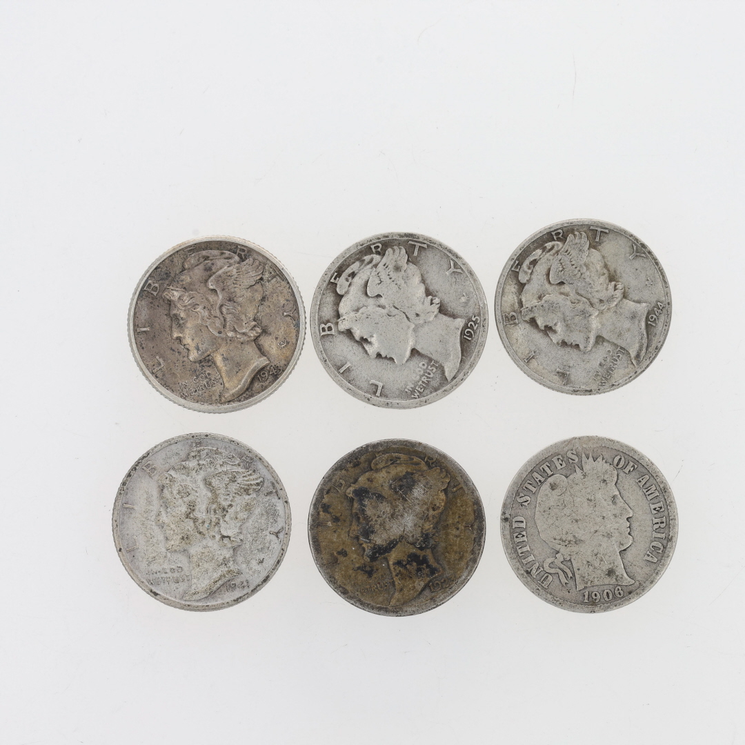 Multiple Years Silver Roosevelt and Mercury Dimes Set of 110 United ...