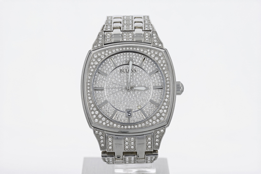 Bulova Phantom Crystal Pavé Silver Dial Quartz Stainless Steel Men's ...