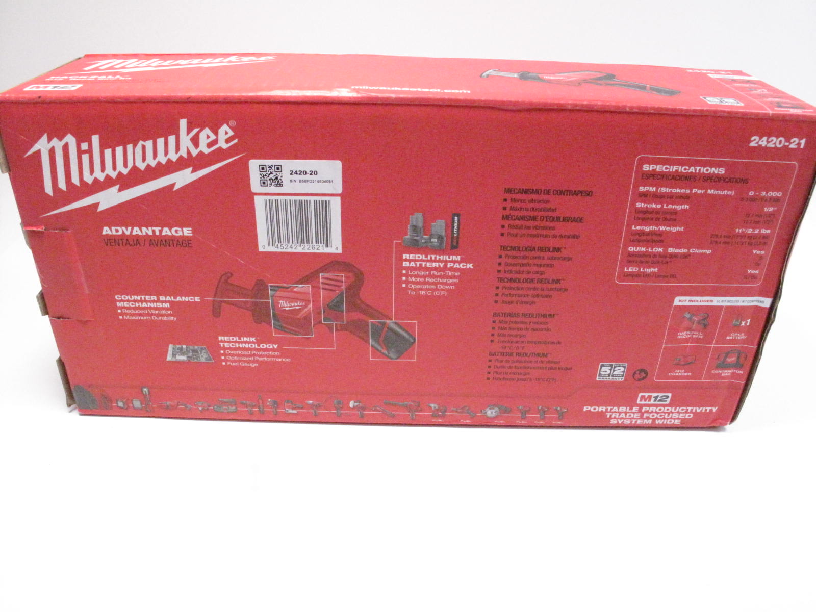 Milwaukee 2420-21 Cordless Hackzall Reciprocating Saw Kit 12V