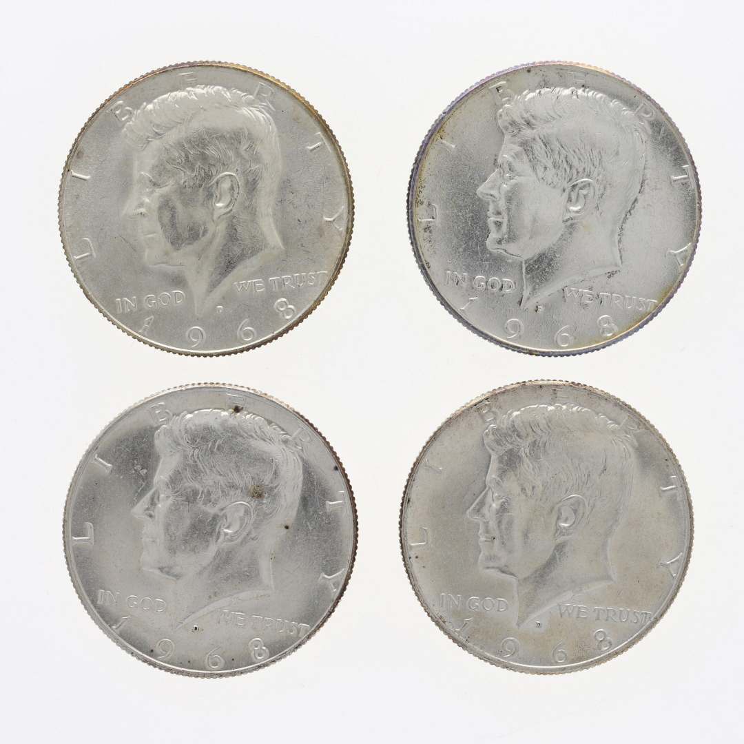 1968 Kennedy Silver Half Dollar 40% Fine Silver Coins Set of 20 U.S. Coins