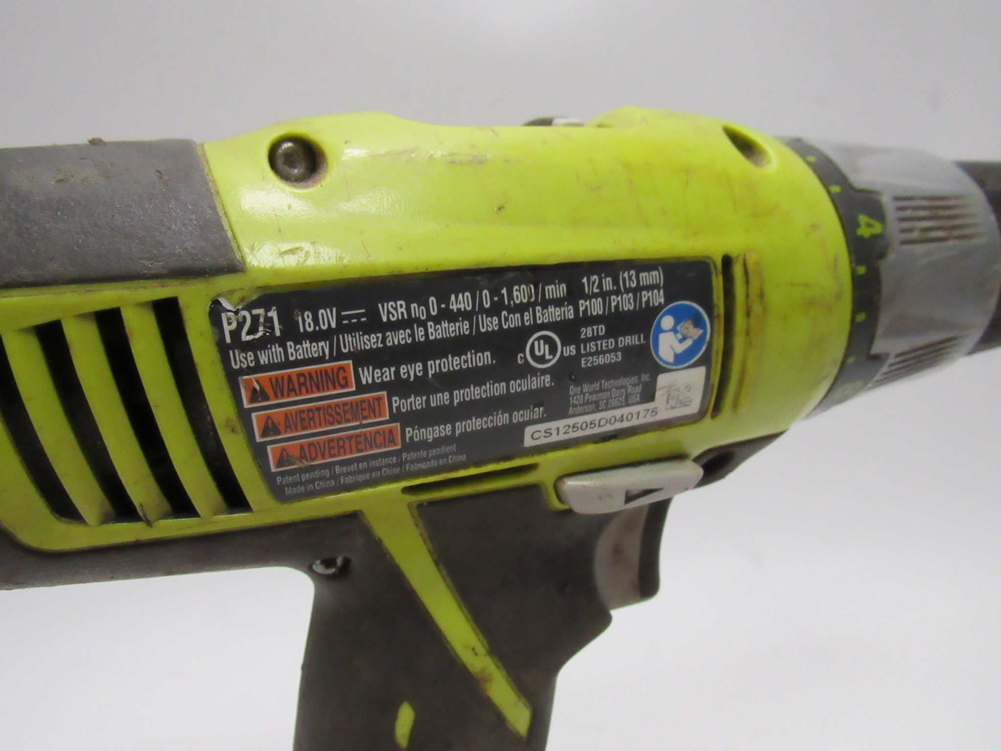 Ryobi P271 One+ 18V 1/2" Drill/Driver Combo Set