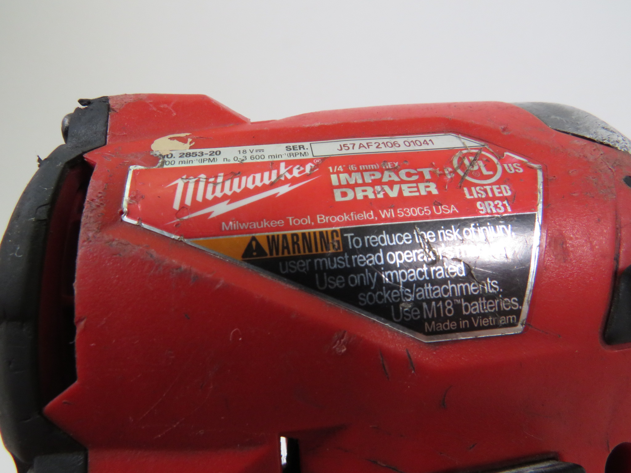 Milwaukee 2853-20 18V 1/4" Brushless Cordless Impact Driver