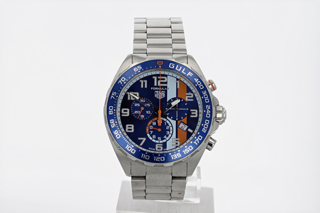 Tag Heuer Formula 1 Gulf Blue Dial Chronograph Stainless Steel Men's ...