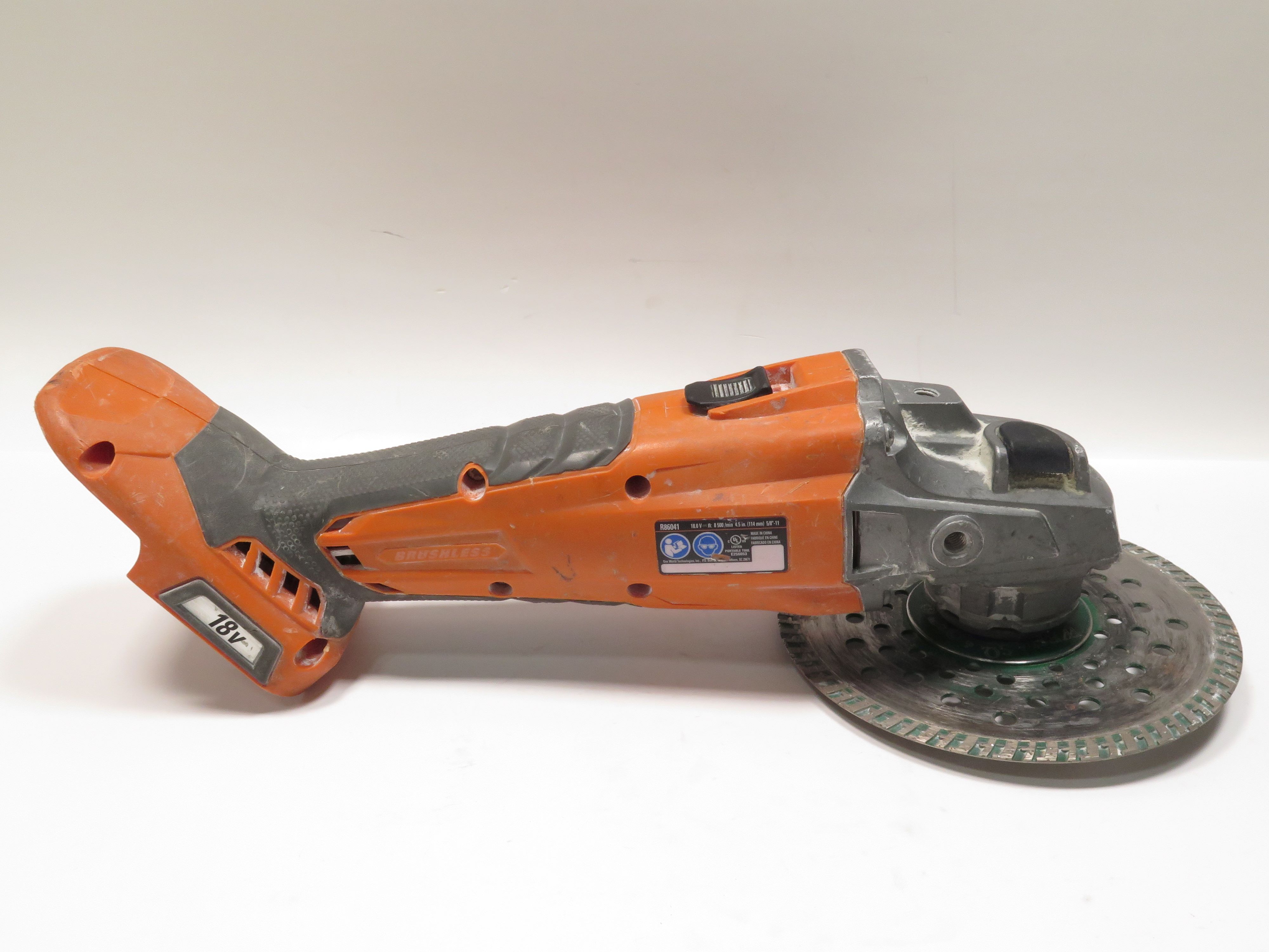 Ridgid R86041 18V Brushless Cordless 4-1/2 in. Slide Switch Angle ...