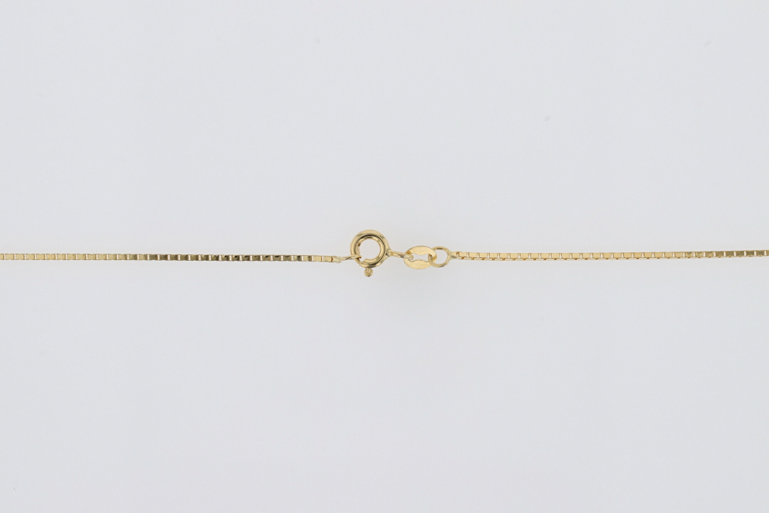 .80mm Box Link Chain 20" Necklace 14k Yellow Gold Italy 3.00 Grams