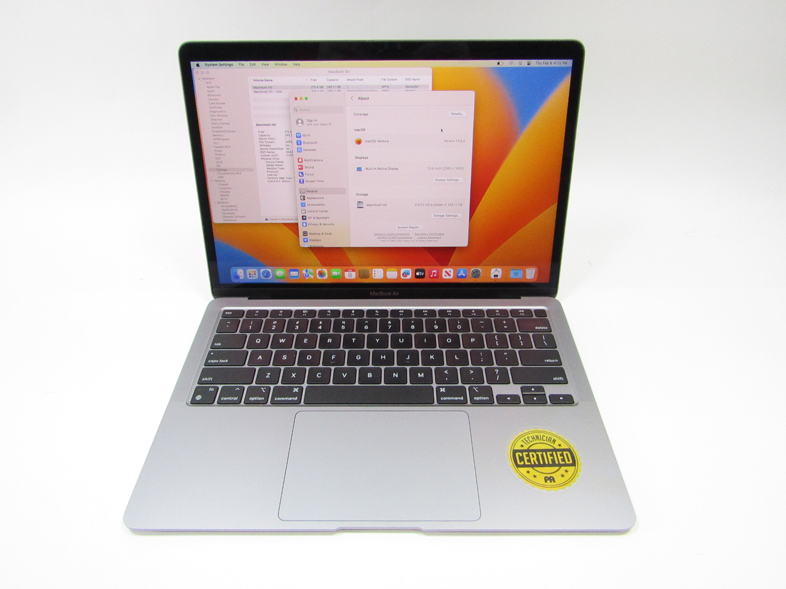 Apple MacBook Air 2020 MGN63LL/A Apple M1 3.2GHz 8GB RAM 256GB SSD 13.3"