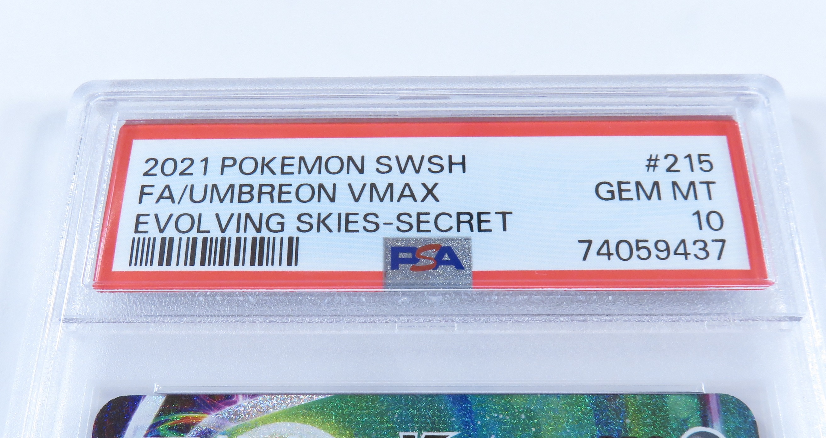 Umbreon VMAX #215 Pokemon Evolving Skies Alternate Art Secret Rare PSA 10 Card