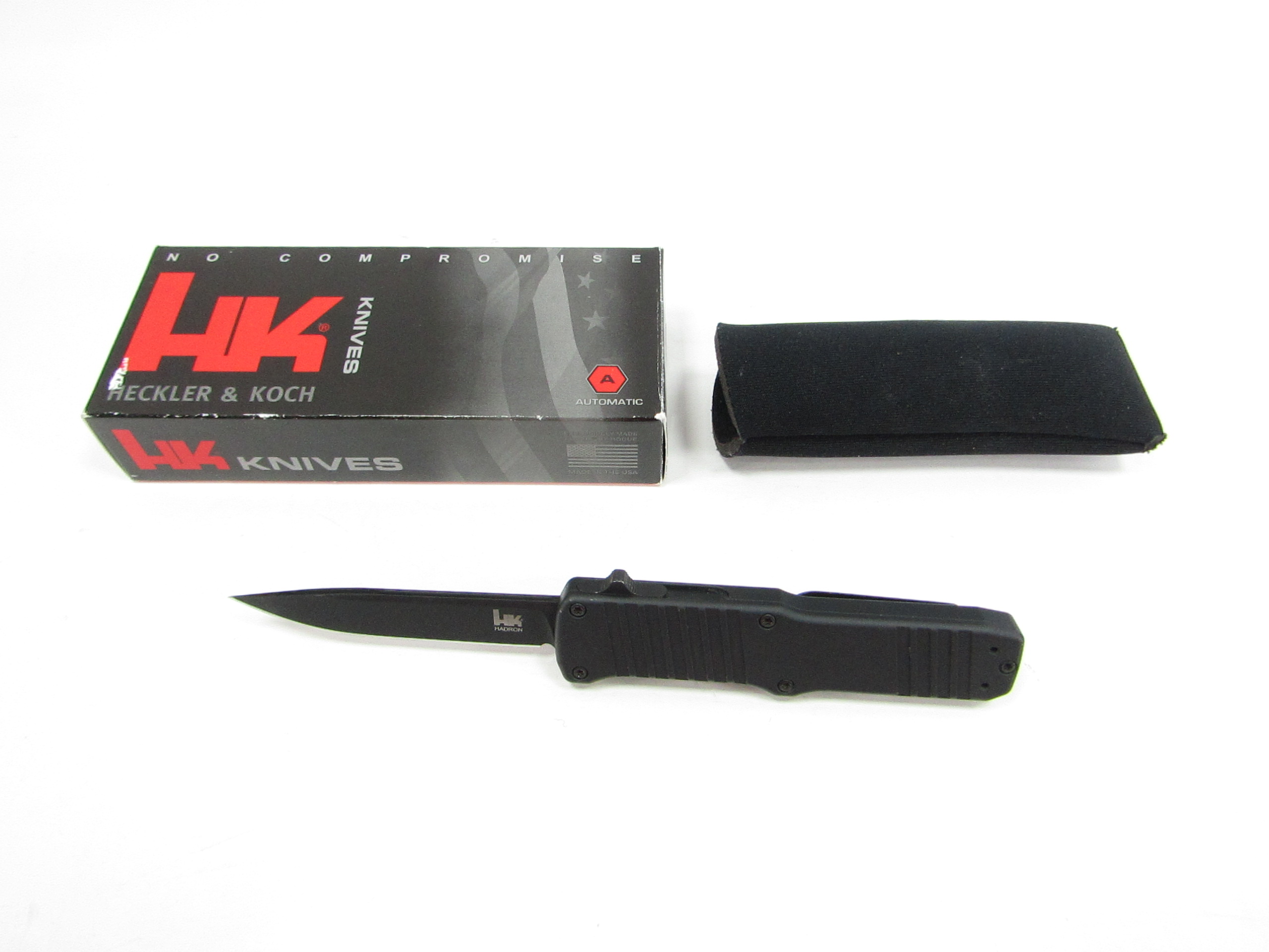 HK Heckler & Koch Knives 54010 Automatic 3.375" Black Aluminum Knife