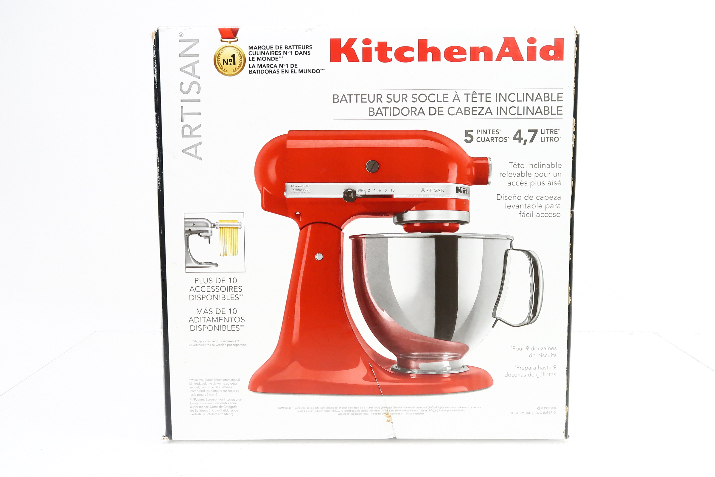 KitchenAid Artisan KSM150PSER 10-Speed Empire Red 5-Quart Tilt-Head ...