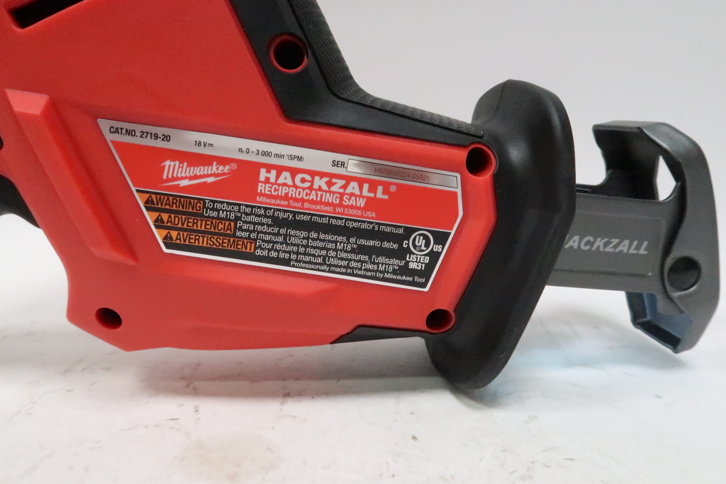 Milwaukee 2719-20 M18 FUEL HACKZALL 18V Brushless Cordless Reciprocating Saw