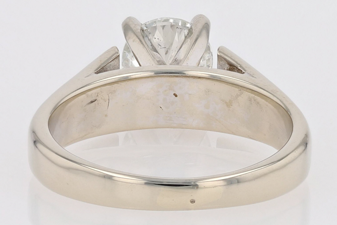 1.03ct Round Cut Diamond Solitaire Engagement Ring 14k White Gold Size 5