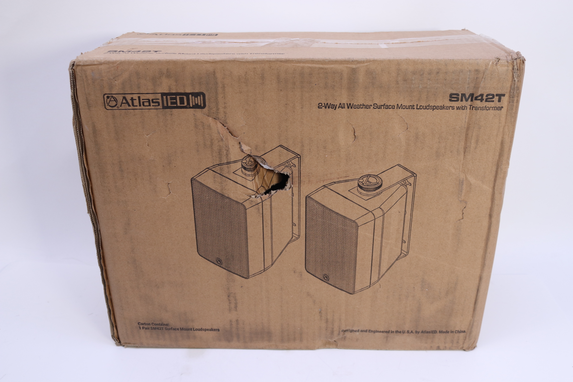 Atlas Sound SM42T-B 4" 2-Way 16W Weather-Resistant Surface Speaker Pair