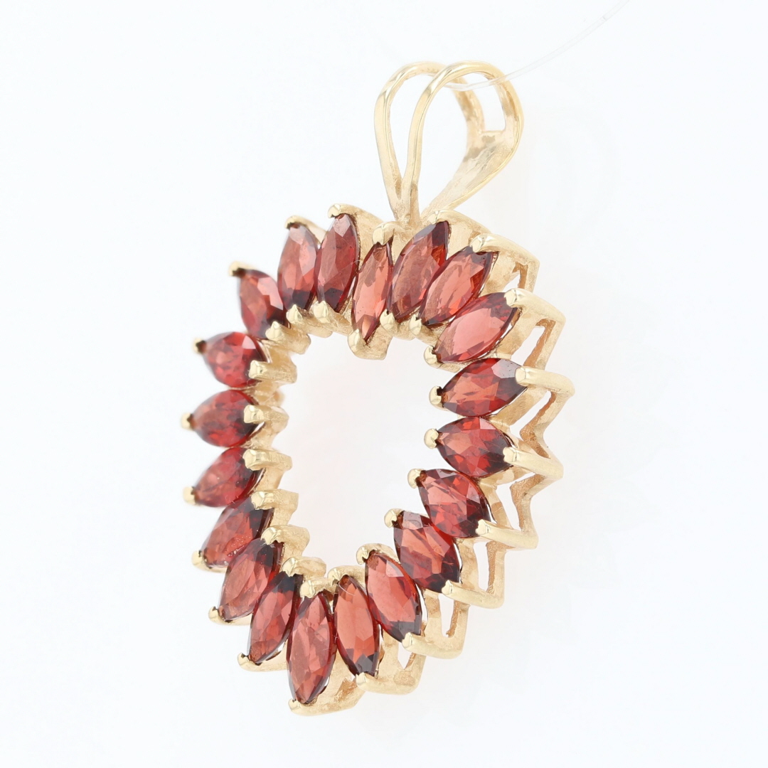 4.40ctw Marquise Cut Garnet Open Heart Pendant without Chain 10k Yellow ...