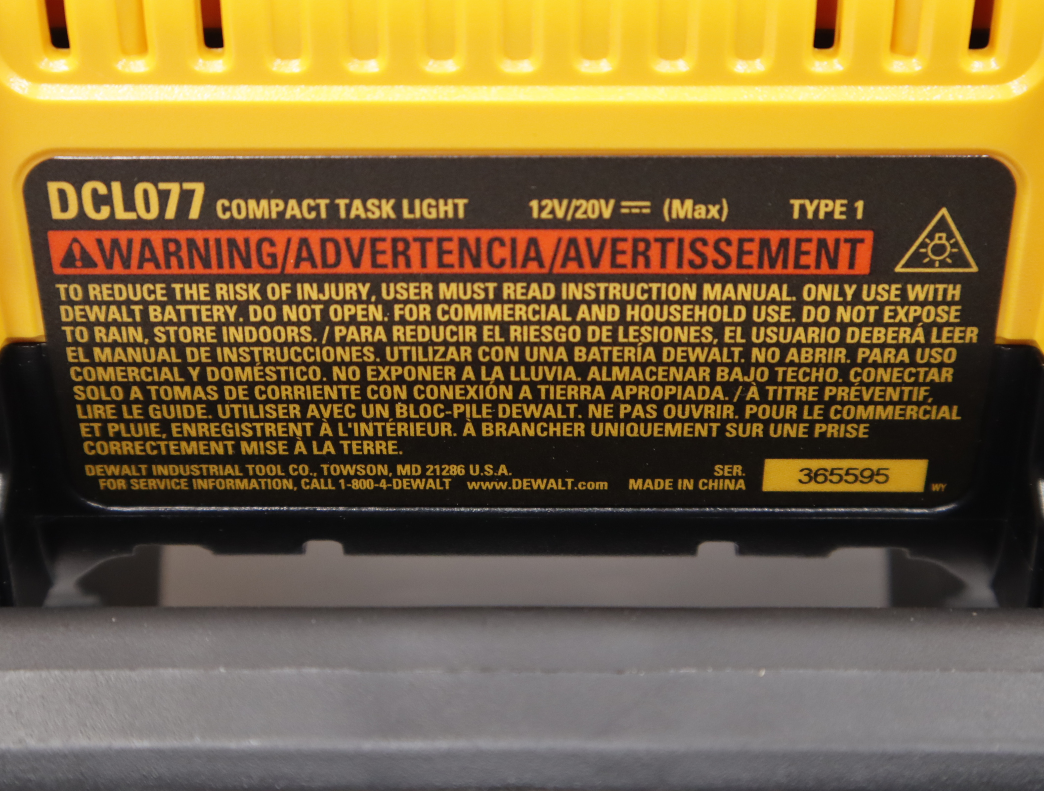 DeWalt DCL077B 12V/20V LED Cordless Work Light 2K Lumen