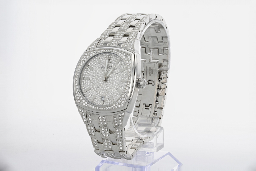 Bulova Phantom Crystal Pavé Silver Dial Quartz Stainless Steel Men's ...