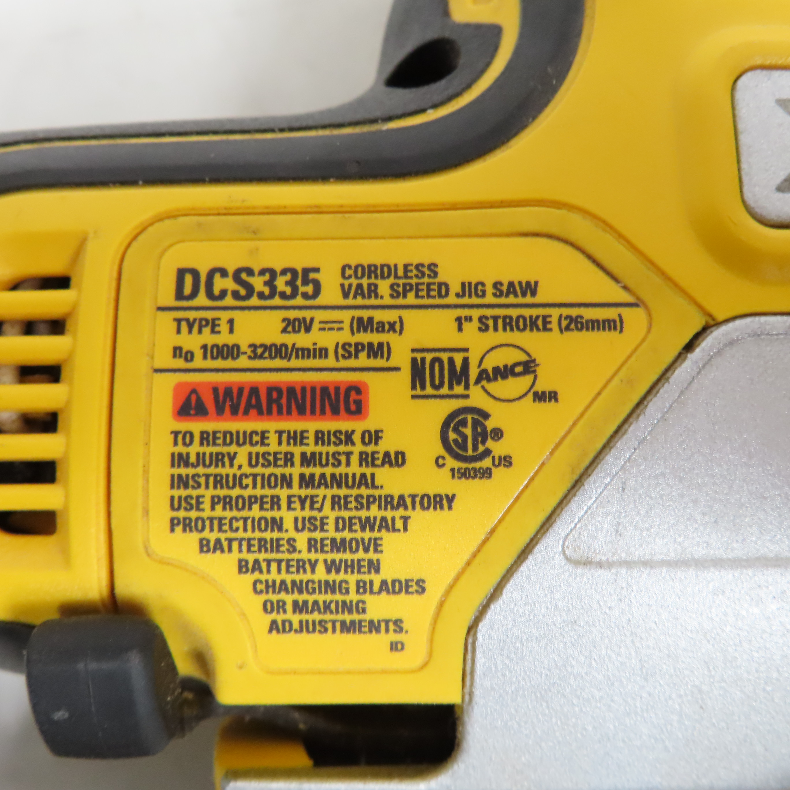DeWalt DCS335 MAX XR 20V Cordless Variable-Speed Jig Saw (Tool Only)
