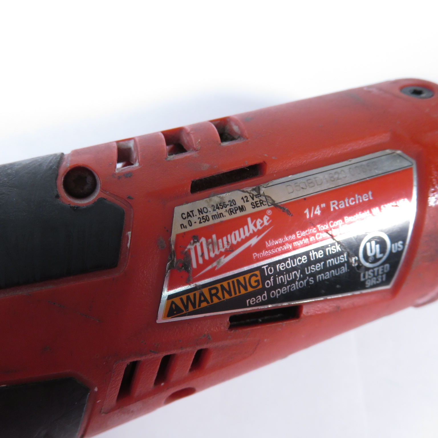 Milwaukee 2456-20 M12 12-Volt Lithium-Ion Cordless 250 RPM 1/4 in. Ratchet