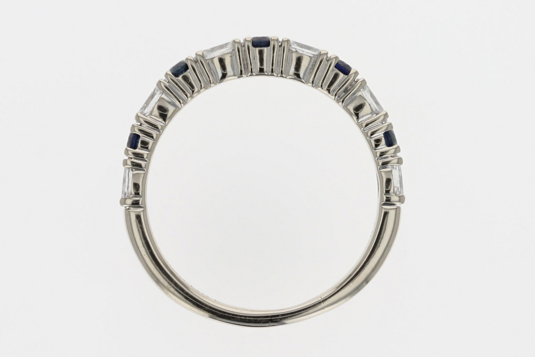 Vera Wang Love .78ctw Diamond and Sapphire Wedding Band 14k White Gold ...