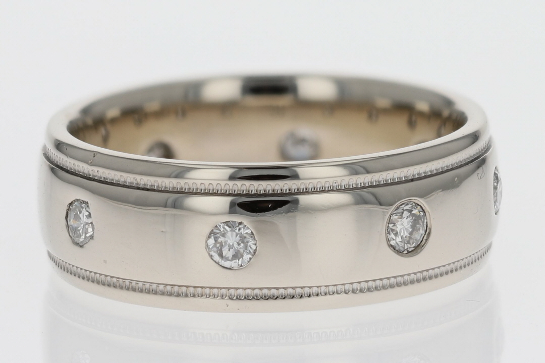 .40ctw Round Cut Diamond Flush Set Wedding Band Ring 14k White Gold ...