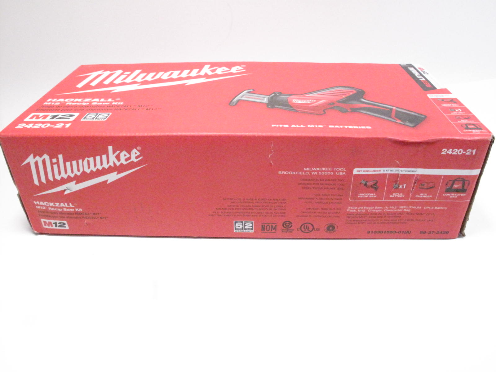 Milwaukee 2420-21 Cordless Hackzall Reciprocating Saw Kit 12V